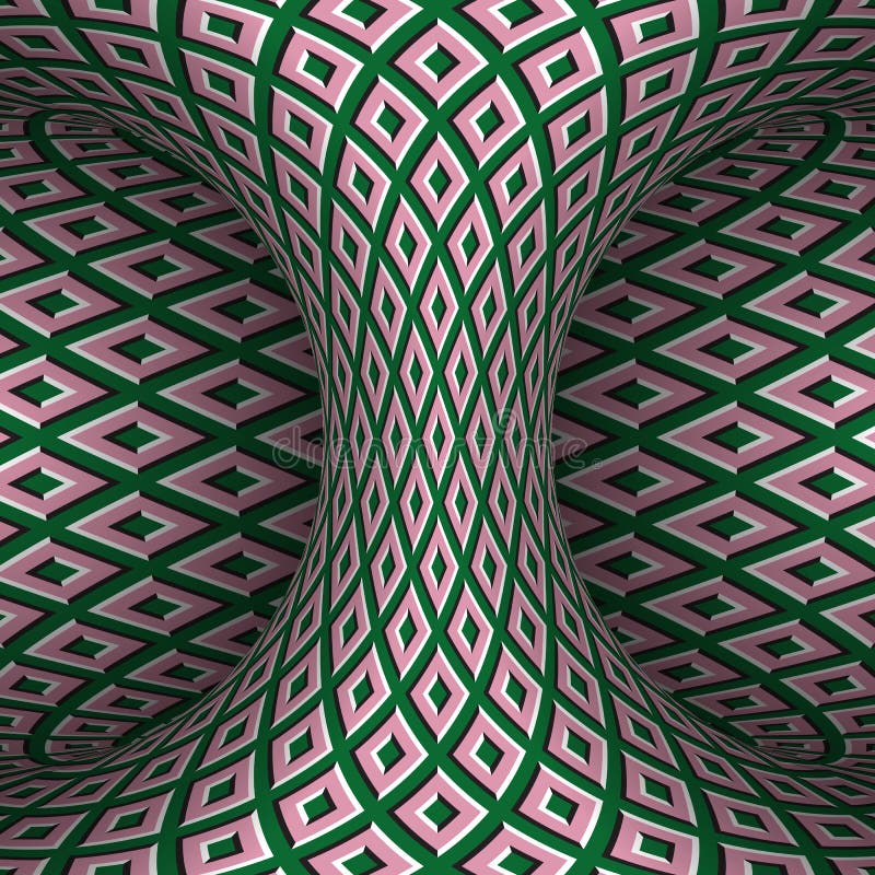 Moving Checkered Hyperboloid. Vector Optical Illusion Illustration ...