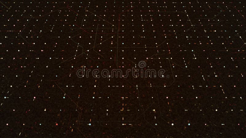 Moving Chip in Computer Board. Animation. Virtual Circuit with Moving ...