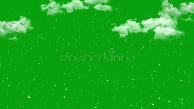 Moving Clouds, Rainfall and Lightning Strike Green Screen Motion ...