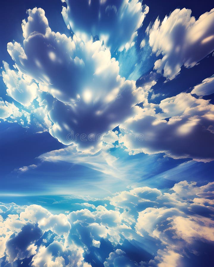 Beautiful Blue Sky Clouds Background Stock Illustration - Illustration ...