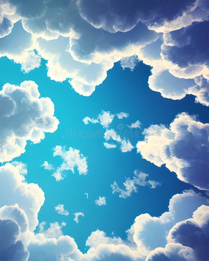 Beautiful Blue Sky Clouds Background Stock Illustration - Illustration ...
