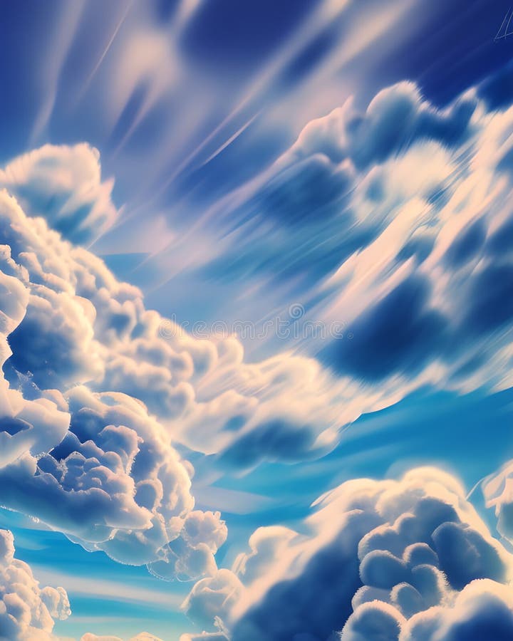 Moving Clouds and Skies Background Stock Illustration - Illustration of ...