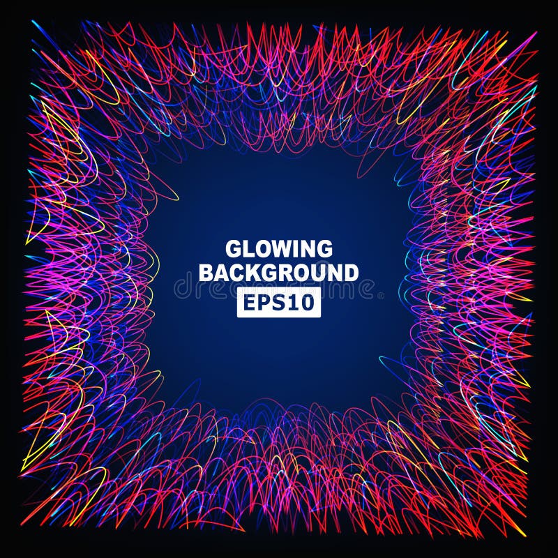 Moving Colorful Lines. Glowing Abstract Vector Background. Composition ...
