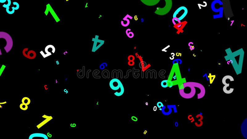 Colorful Numbers Row Rotating. Blue Background. Abstract Animation, 3d ...