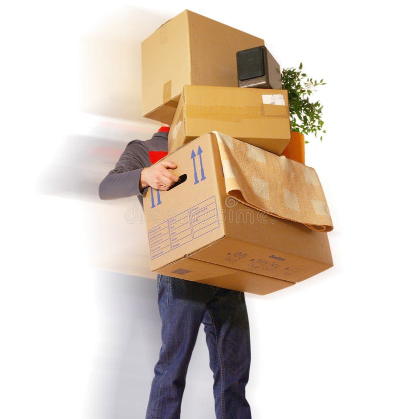 Moving Concept - Man Holding Boxes Stock Image - Image of packaging ...