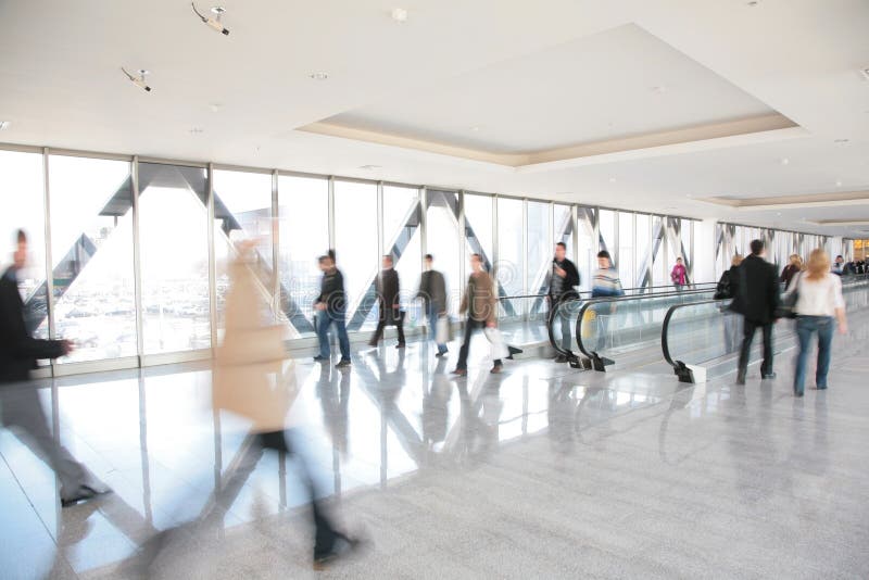 Moving crowd in corridor stock image. Image of inside - 2369047