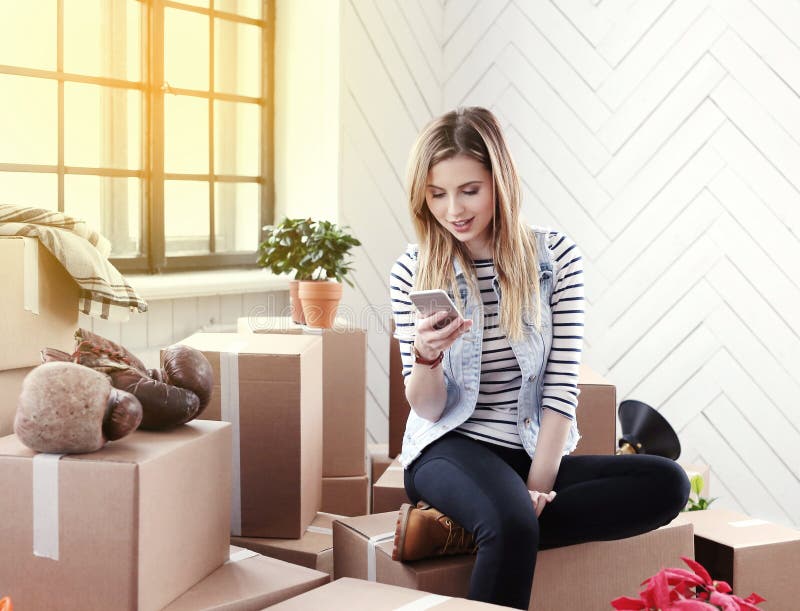 Moving stock photo. Image of pretty, lifestyle, packing - 69389386