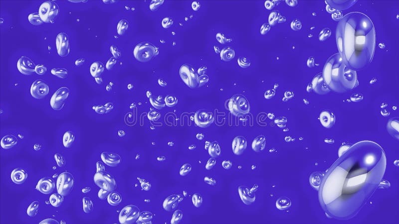 Moving 3d Bubbles in Liquid. Motion. Dense 3d Balls Move in Liquid ...