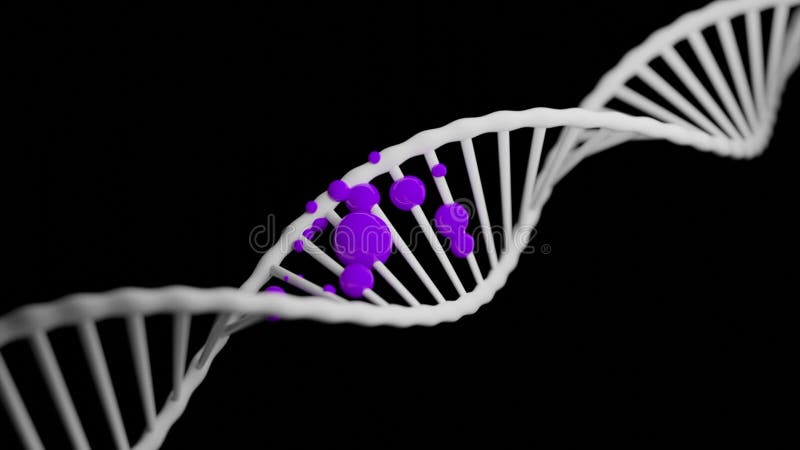 Moving 3d Dna Spiral with Colored Molecules. Design. Colored Spherical ...