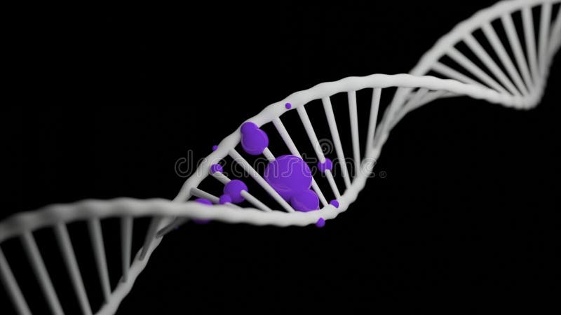 Moving 3d Dna Spiral with Colored Molecules. Design. Colored Spherical ...