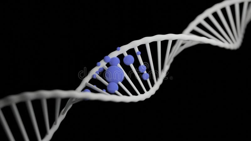 Moving 3d Dna Spiral with Colored Molecules. Design. Colored Spherical ...