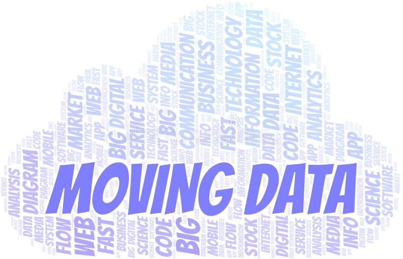 Moving Data Vector Word Cloud, Made with Text only. Stock Illustration ...