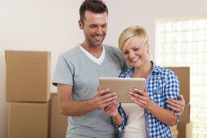 Moving day stock photo. Image of couple, planning, standing - 37801456