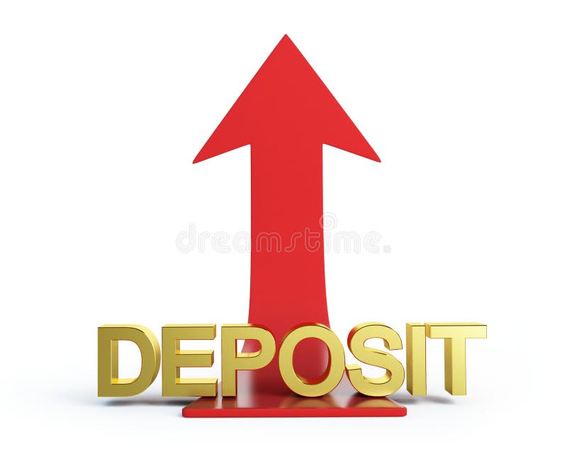 Moving Deposit Arrow on a White Background Stock Illustration ...
