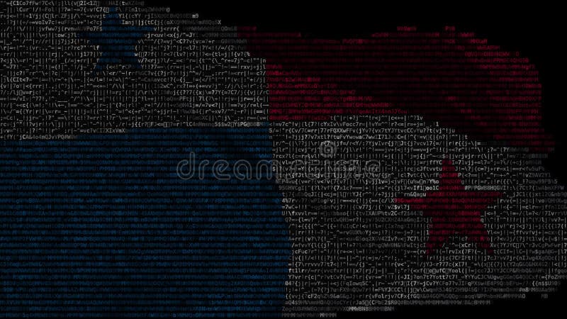Moving Digital Flag of Panama on the Display. 3d Rendering Stock ...