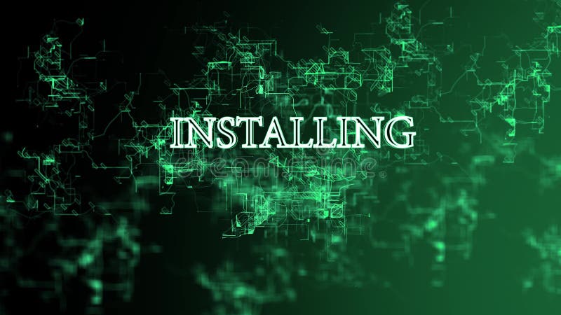 Moving Digital Grid with `Installing` Text Stock Video - Video of ...