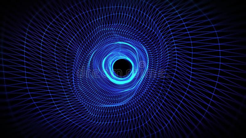 Moving Digital Line Connection Tunnel, Theme Blue Color Computer ...