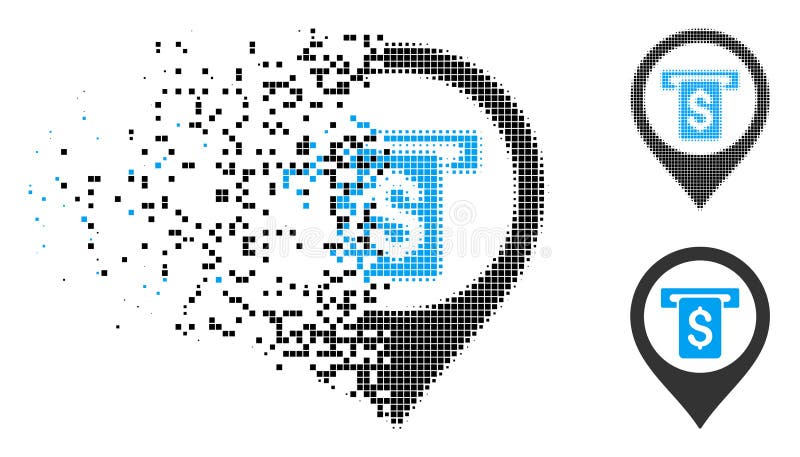 ATM Terminal Marker Decomposed Pixel Halftone Icon Stock Vector ... ATM Terminal Marker Decomposed Pixel Halftone Icon Stock Vector ...