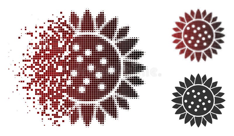 Moving Dot Halftone Sunflower Flower Icon Stock Vector - Illustration ... Moving Dot Halftone Sunflower Flower Icon Stock Vector - Illustration ...