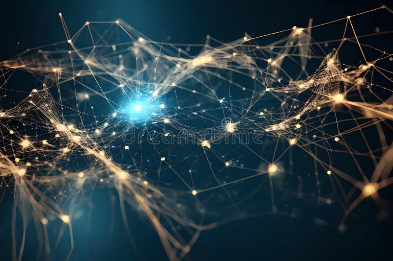 Moving Dots And Lines Showcasing Cyber Technology With A Dynamic Binary Code Matrix Background