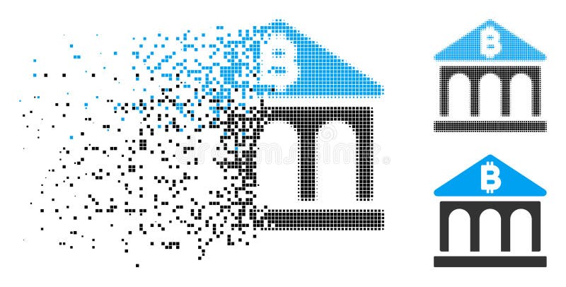 Moving Dotted Halftone Bitcoin Bank Building Icon Stock Vector ... Moving Dotted Halftone Bitcoin Bank Building Icon Stock Vector ...