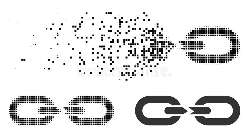Moving Dotted Halftone Chain Break Icon Stock Vector - Illustration of ... Moving Dotted Halftone Chain Break Icon Stock Vector - Illustration of ...