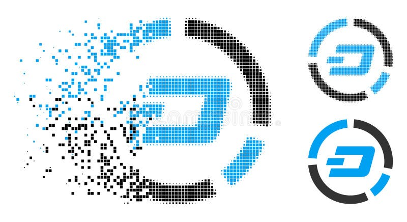 Moving Dotted Halftone Dash Pie Chart Icon Stock Vector - Illustration ...