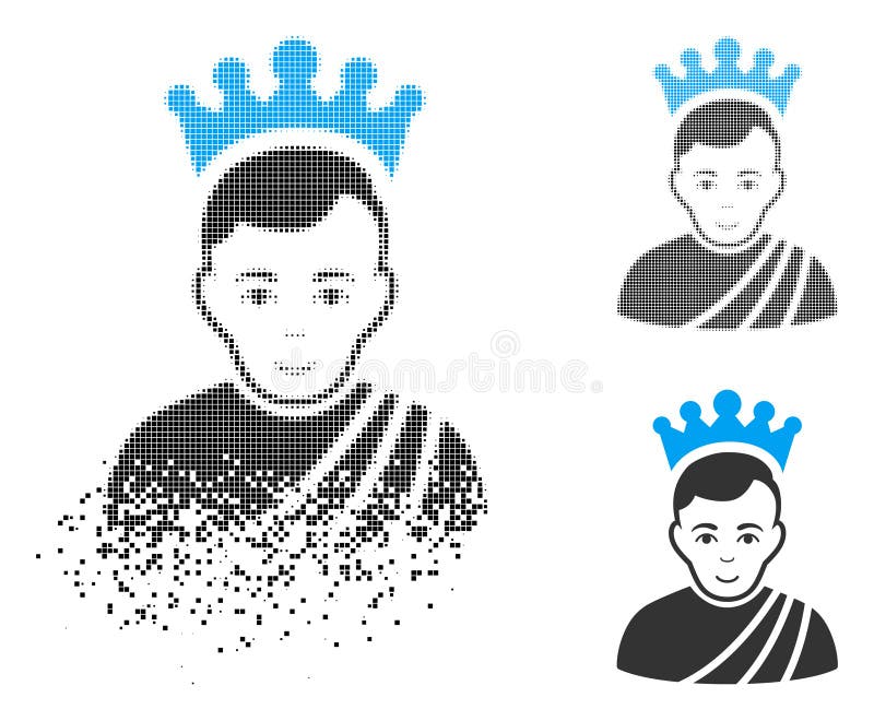 Moving Dotted Halftone Emperor Icon with Face Stock Vector ...