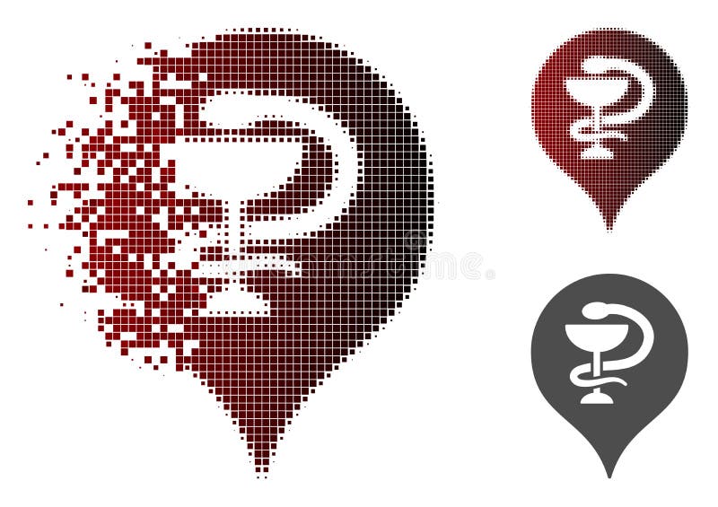 Moving Dotted Halftone Hospital Map Marker Icon Stock Vector ... Moving Dotted Halftone Hospital Map Marker Icon Stock Vector ...