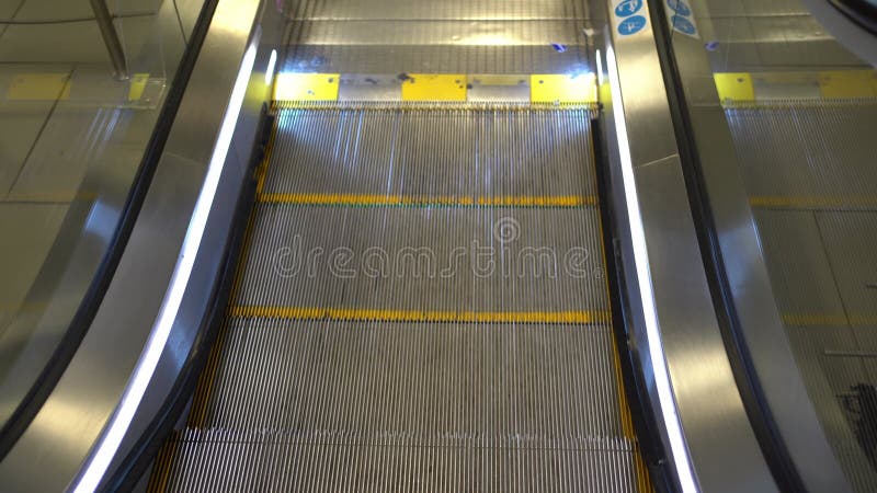 Moving on Escalator Stairway. First Person View Stock Footage - Video ...