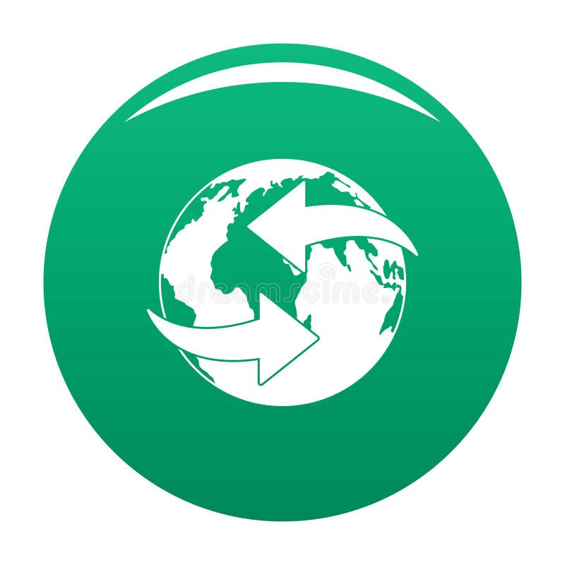 Moving Earth Icon Vector Green Stock Vector - Illustration of land ...