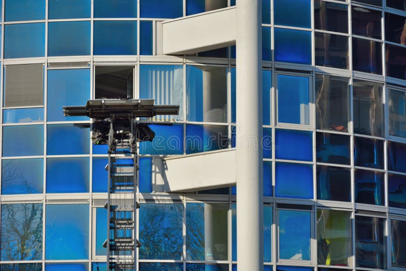Moving Elevator Working for a Relocation, a New Beginning Stock Photo ...