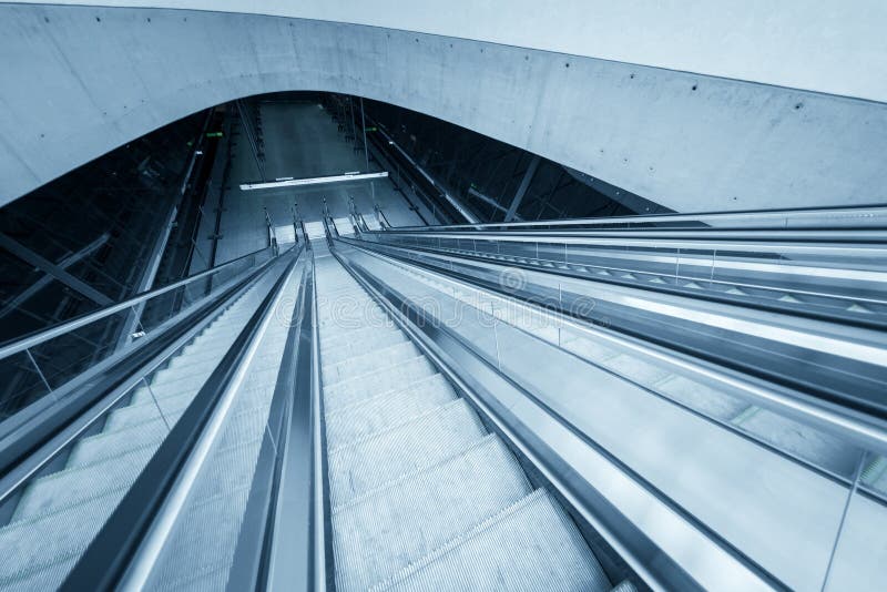 Moving Escalator in the Business Center Stock Image - Image of stair ...