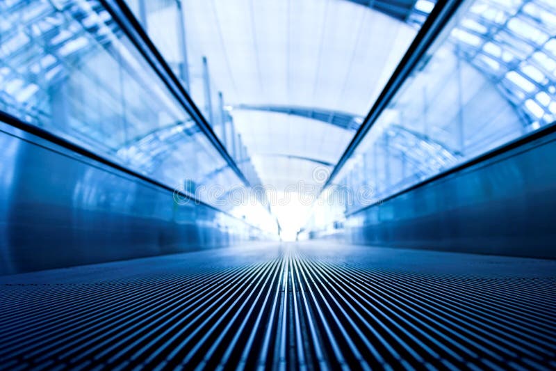 Moving Escalator in Office Hall Stock Image - Image of modern, empty ...