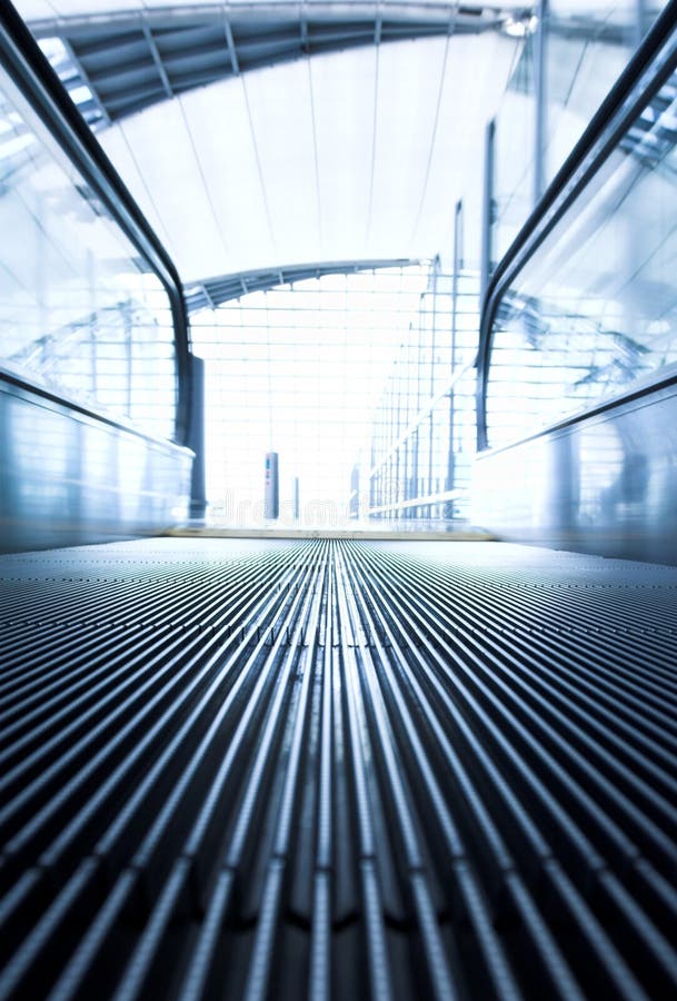 Moving Escalator in the Office Hall Stock Photo - Image of moving ...