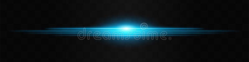 Moving Fast Horizontal Glowing Blue Light Beam on a Black Background ...