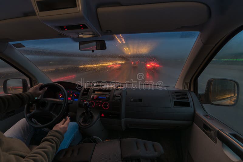 Inner View of a Car Moving Fast. Stock Image - Image of cityscape ...