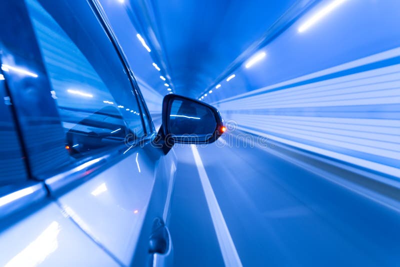 Moving fast in tunnel stock photo. Image of empty, future - 77995114