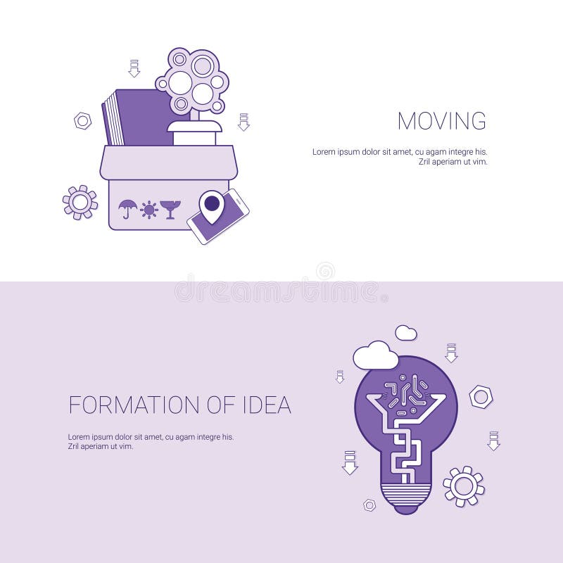 Moving and Formation of Idea Concept Template Web Banner with Copy ...