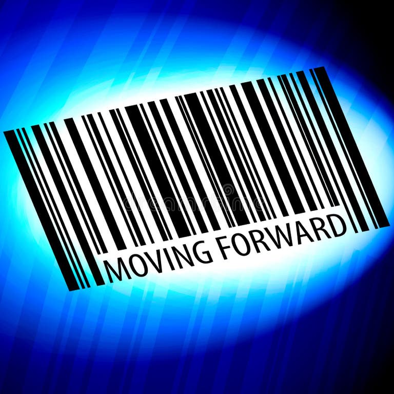 Moving Forward - Barcode with Blue Background Stock Illustration ...