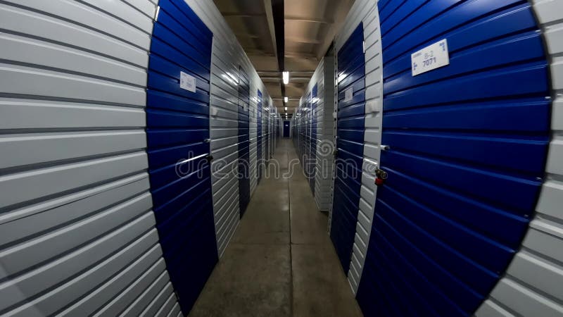Moving Forward by Corridor in Storage Stock Video - Video of storage ...