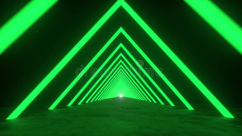 Moving Forward through an Endless Futuristic Triangular Tunnel. 4K ...
