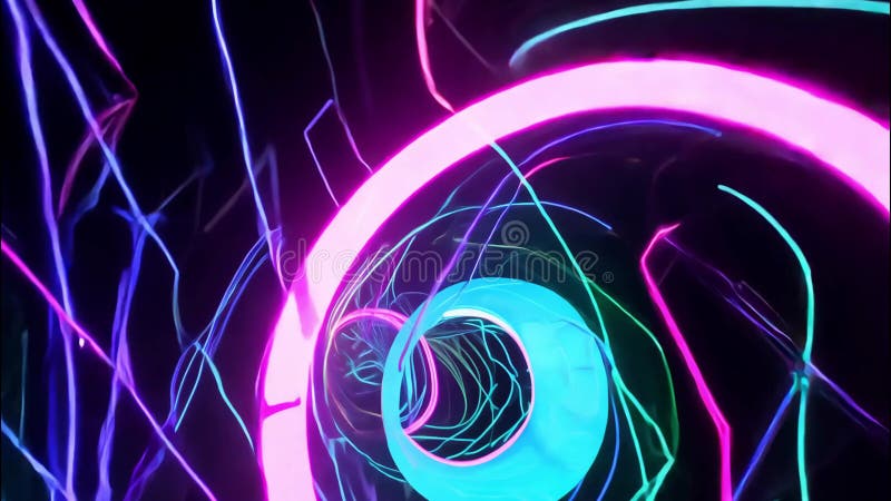 Moving Forward Endless Tunnel, Abstract Neon Background, Ultraviolet ...