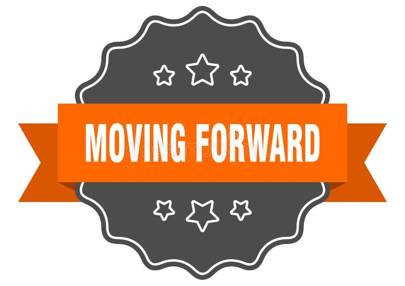 Moving forward label stock vector. Illustration of sticker - 194916984