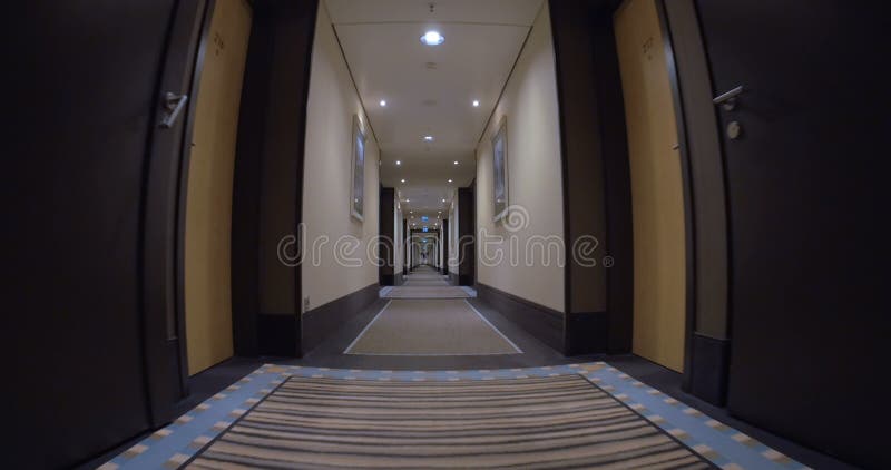 Moving Forward the Long Passageway in Hotel Stock Photo - Image of ...
