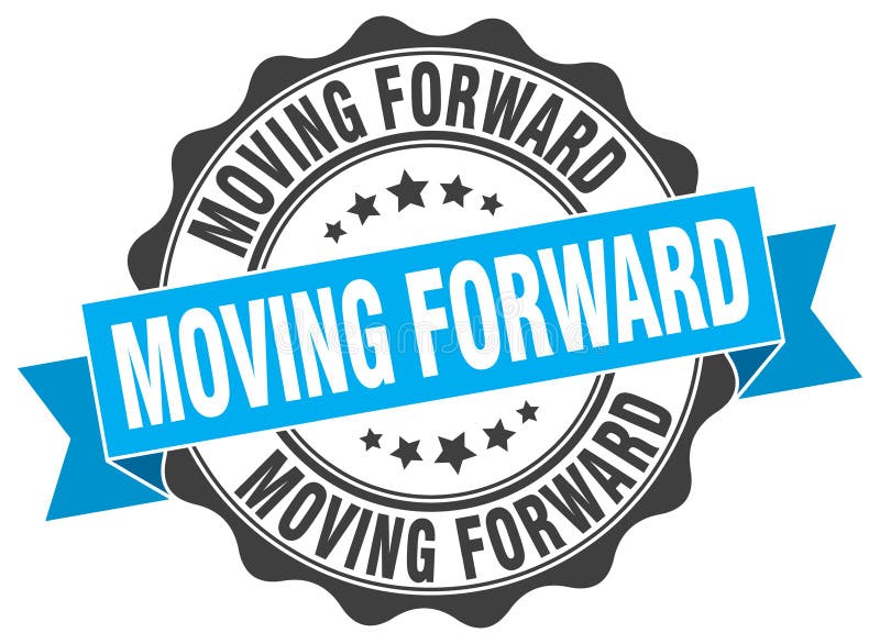 Moving forward stamp stock vector. Illustration of blue - 87353824