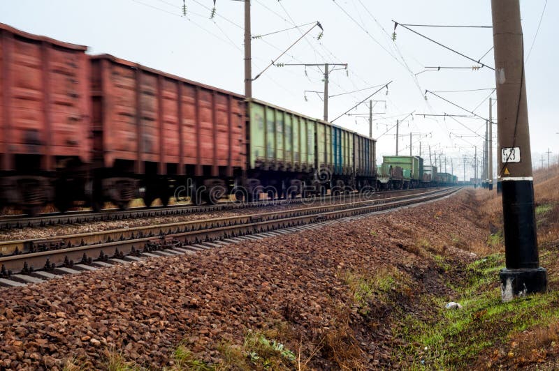 Moving Freight Train stock photo. Image of products, engineer - 19660476