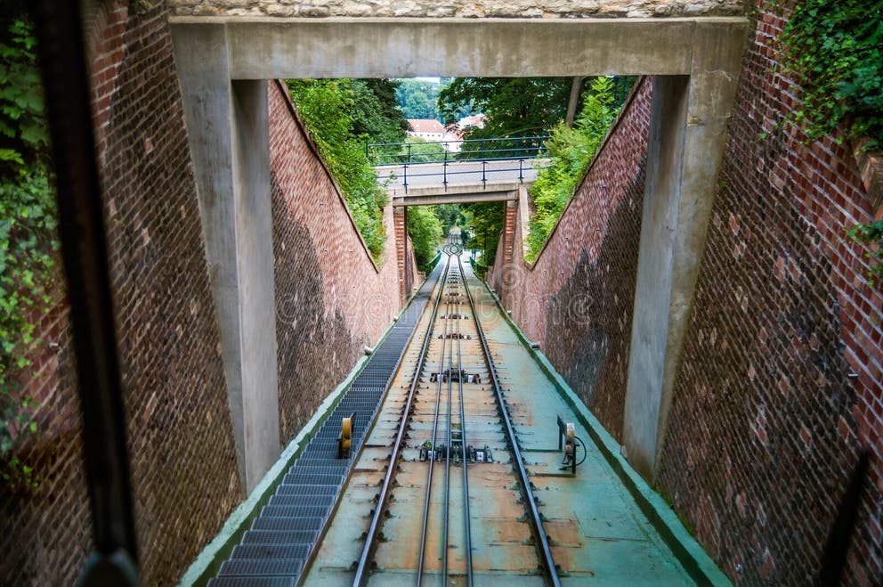 Moving funicular stock image. Image of street, prague - 37928191