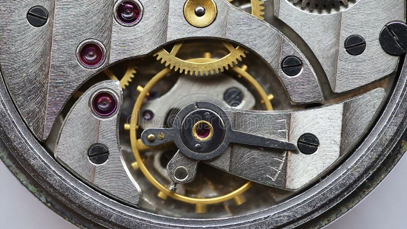 Moving Gears Inside Old Mechanic Pocket Watch Stock Video - Video of ...