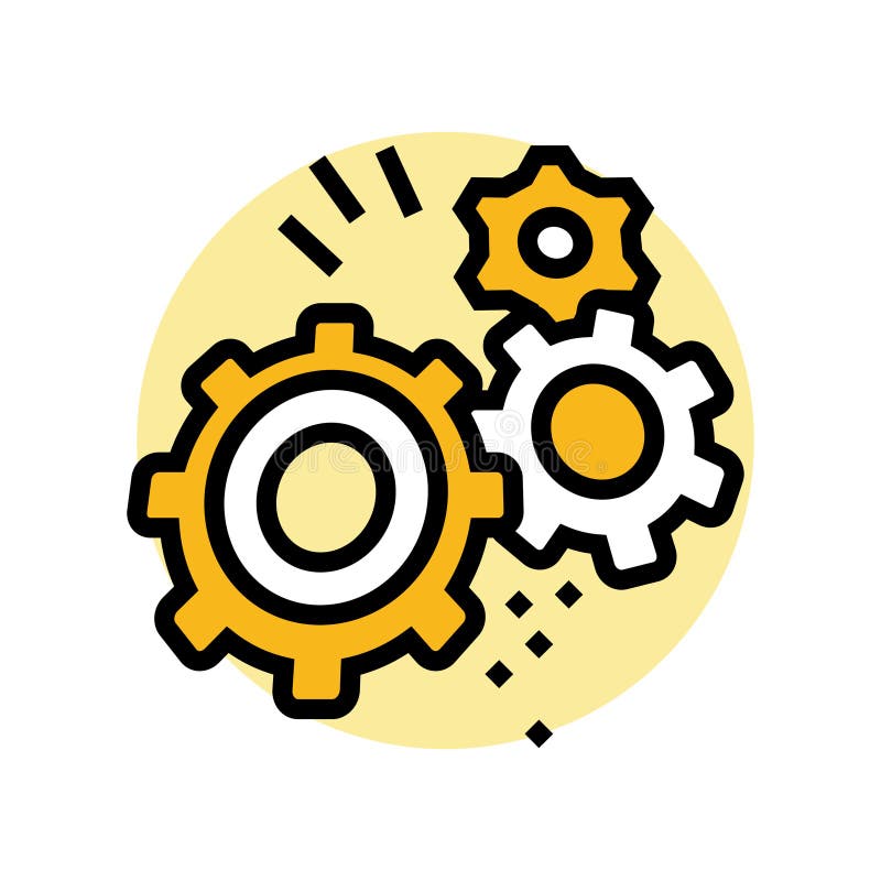 Moving Gears Progress Color Icon Vector Illustration Stock Vector ...